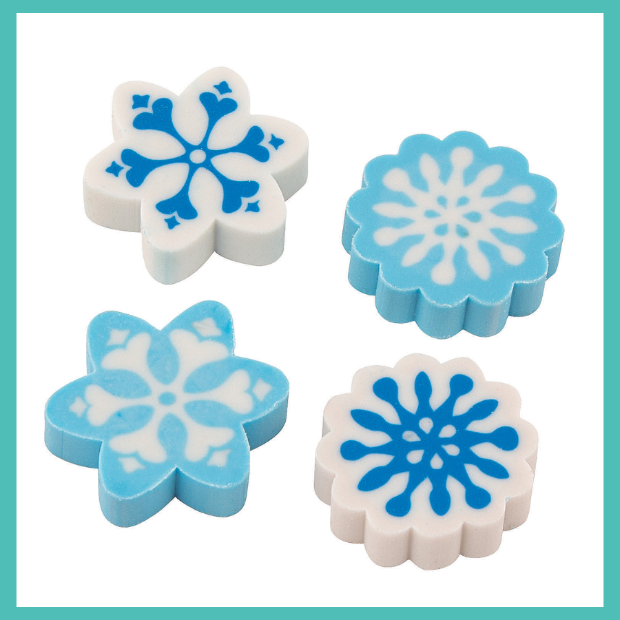 Snowflake Mini Erasers — Kindergarten Crate