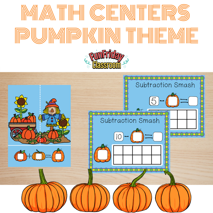 Addition and Subtraction Center Bundle - Pumpkin — Kindergarten Crate