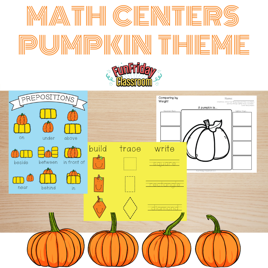 Pumpkin Theme - Math Centers - Measurement and Geometry — Kindergarten ...