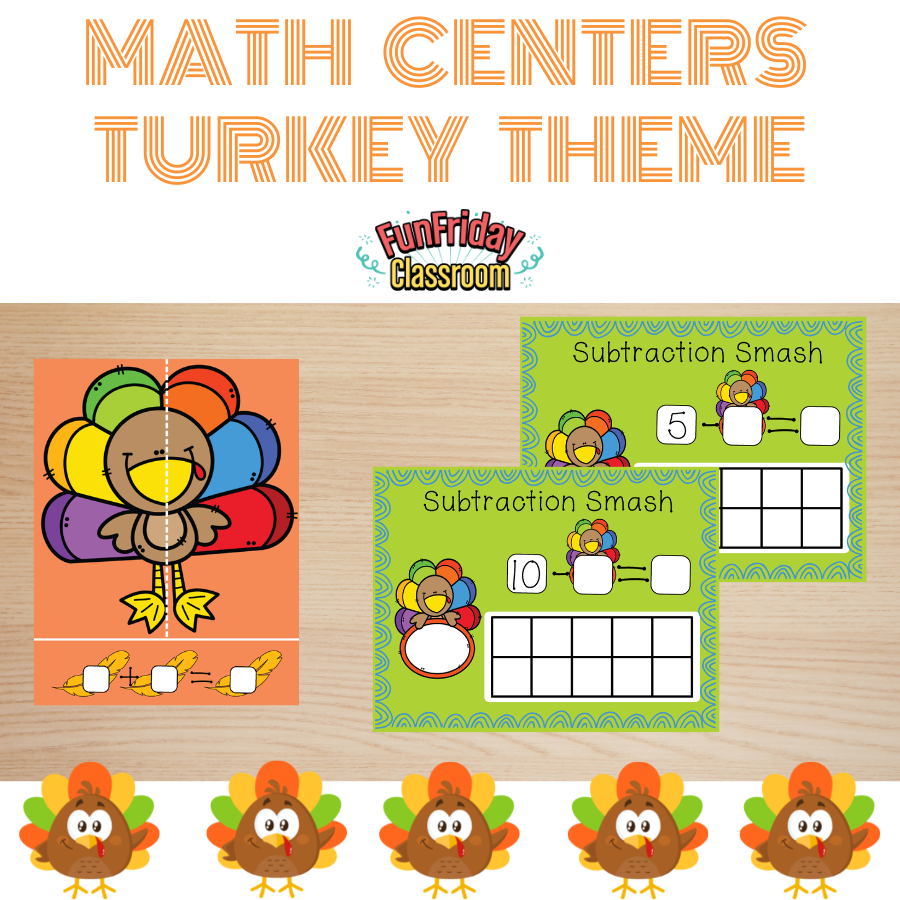 Addition / Subtraction Center Bundle - Turkey — Kindergarten Crate