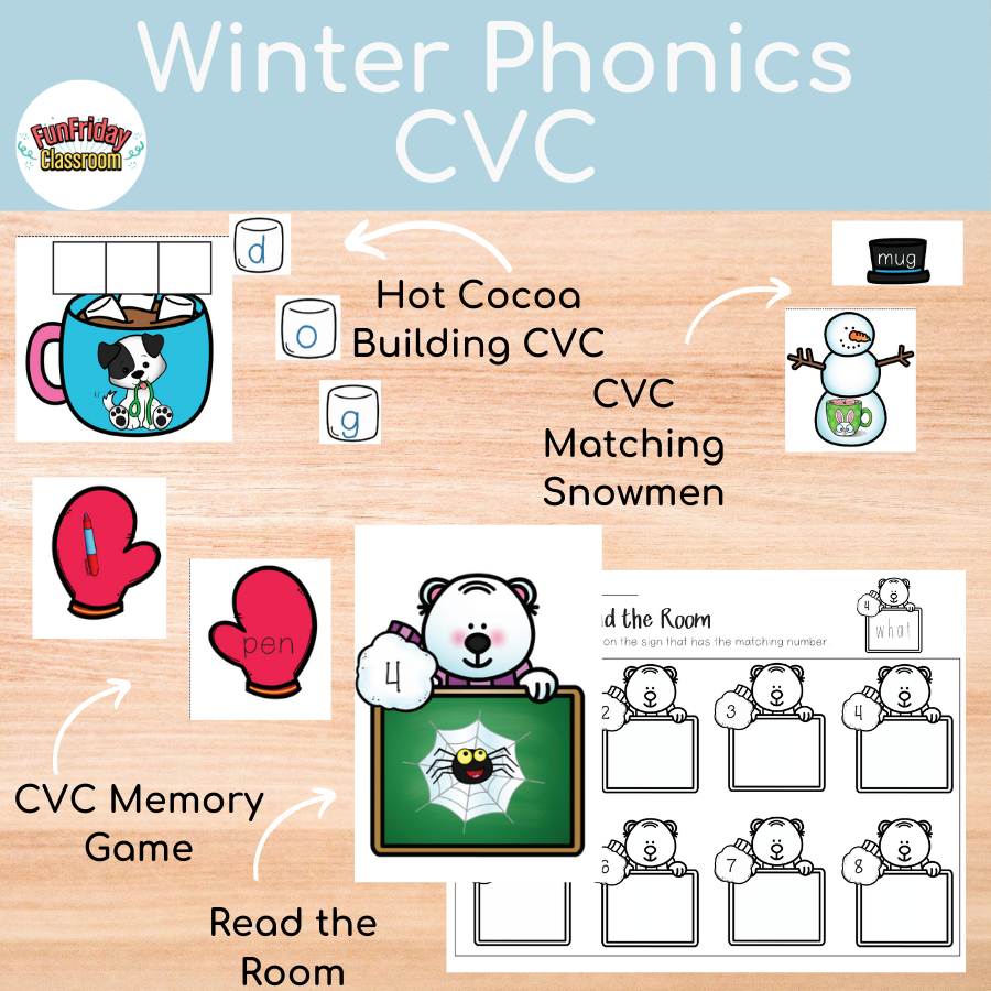 CVC Phonics - Winter — Kindergarten Crate