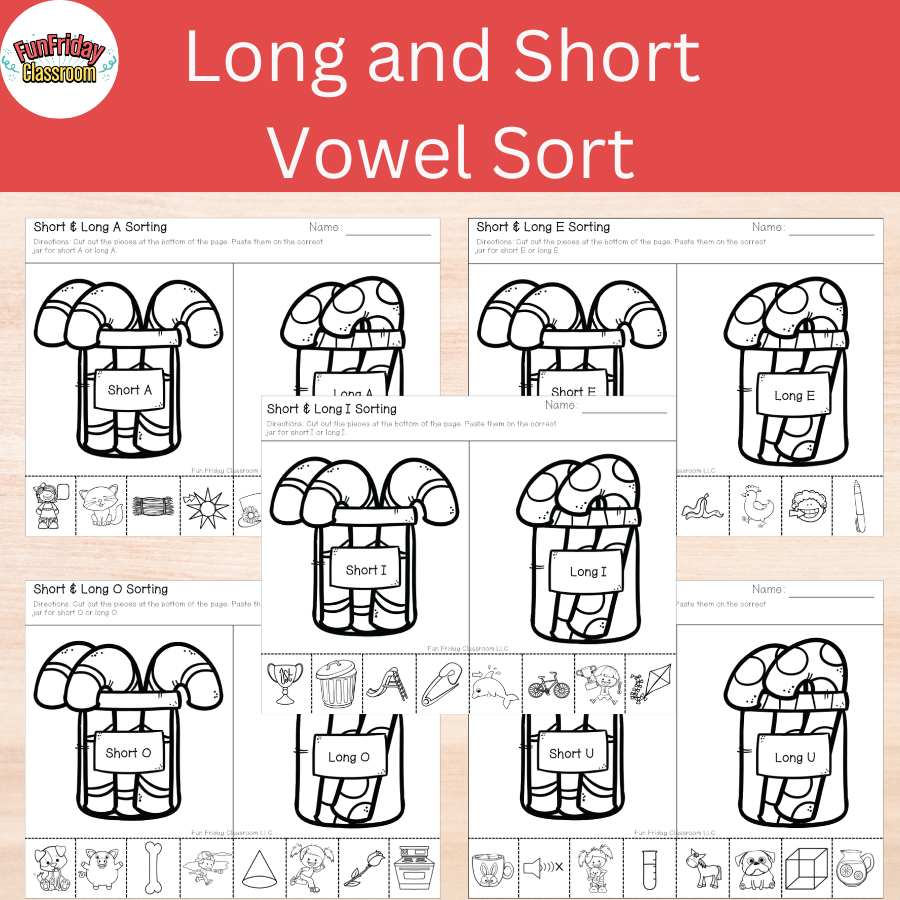 Vowel Sort - Candy Cane — Kindergarten Crate