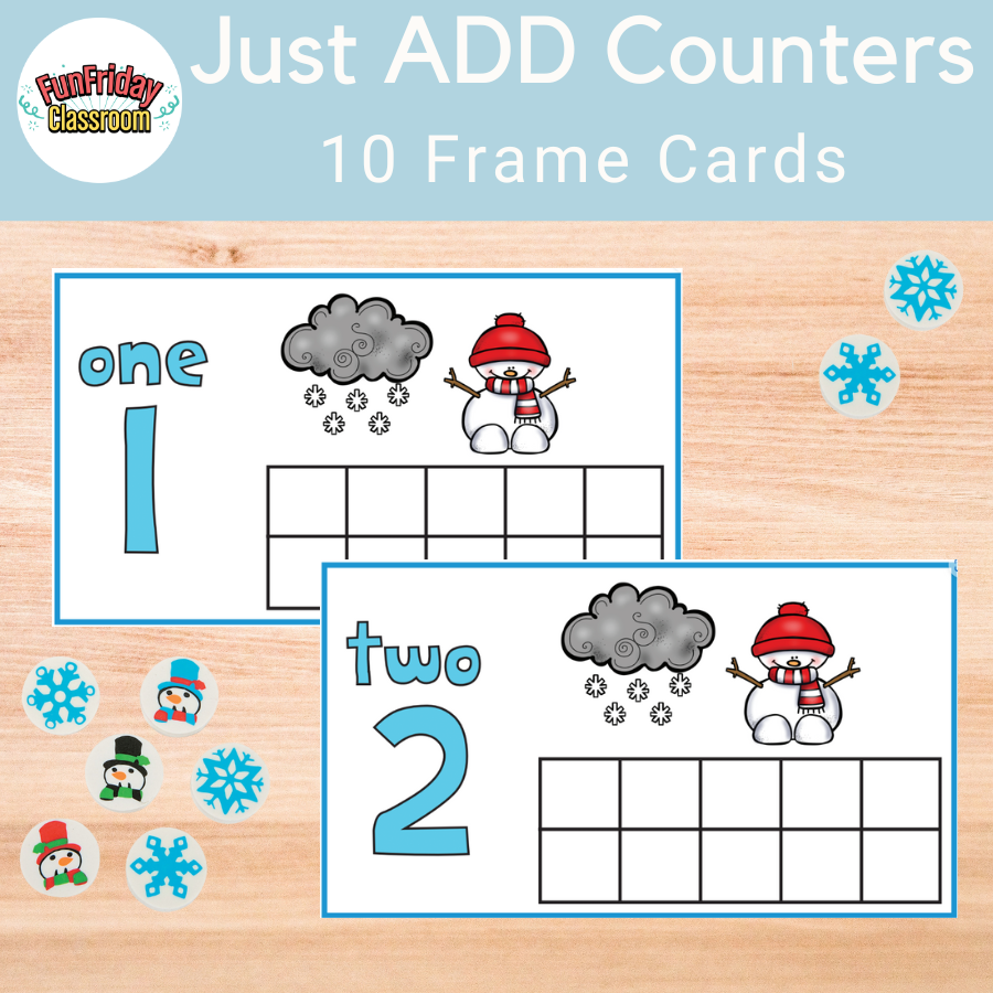 Snowflake 10 Frame Cards Printable for Kindergarten — Kindergarten Crate